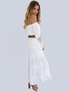 White Lace Dress Off Shoulder Women Sexy Summer Boho Beach Dress ...