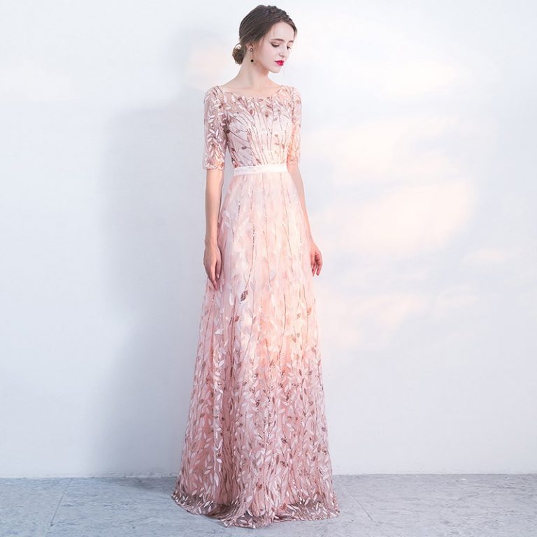 Elegant Lady Prom Half Sleeve Evening Maxi Pageant Dress - Power Day Sale