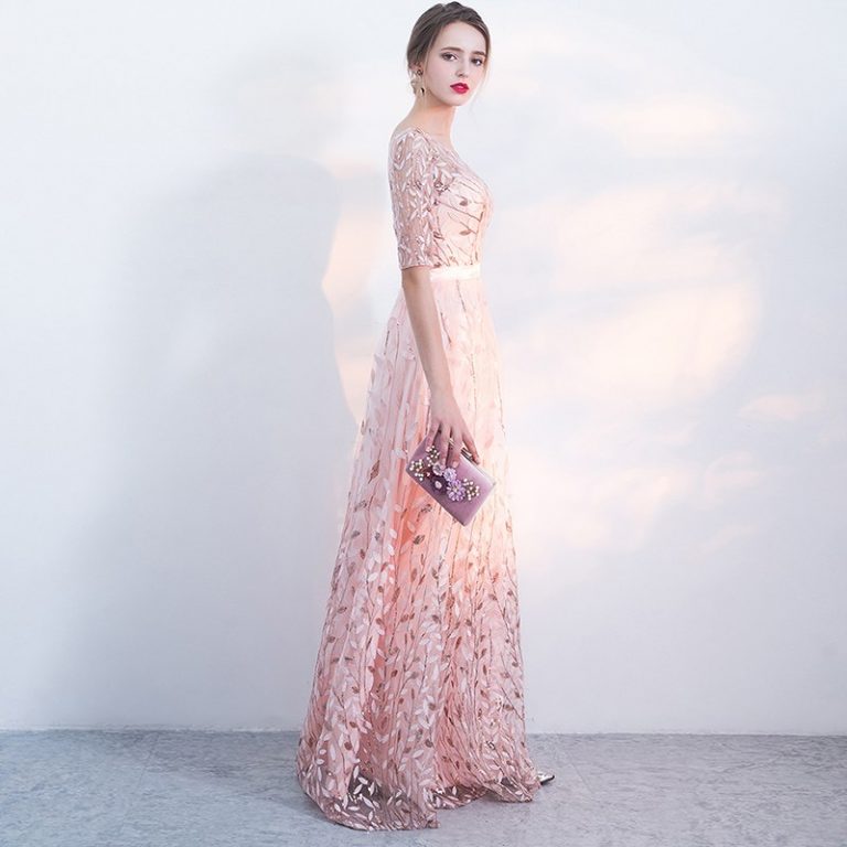 Elegant Lady Prom Half Sleeve Evening Maxi Pageant Dress - Power Day Sale