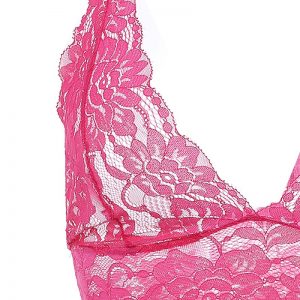 Sexy Women V-neck lace Baby doll mesh Chemis Sleepwear Open Back ...