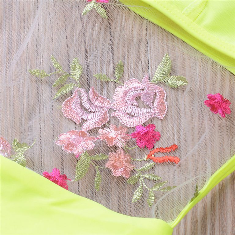 Floral Embroidered Lace Beachwear Bathing Swimsuit - Power Day Sale
