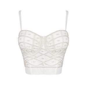 Sexy fashion beading elegant diamond bodycon bandage tops - Power Day Sale