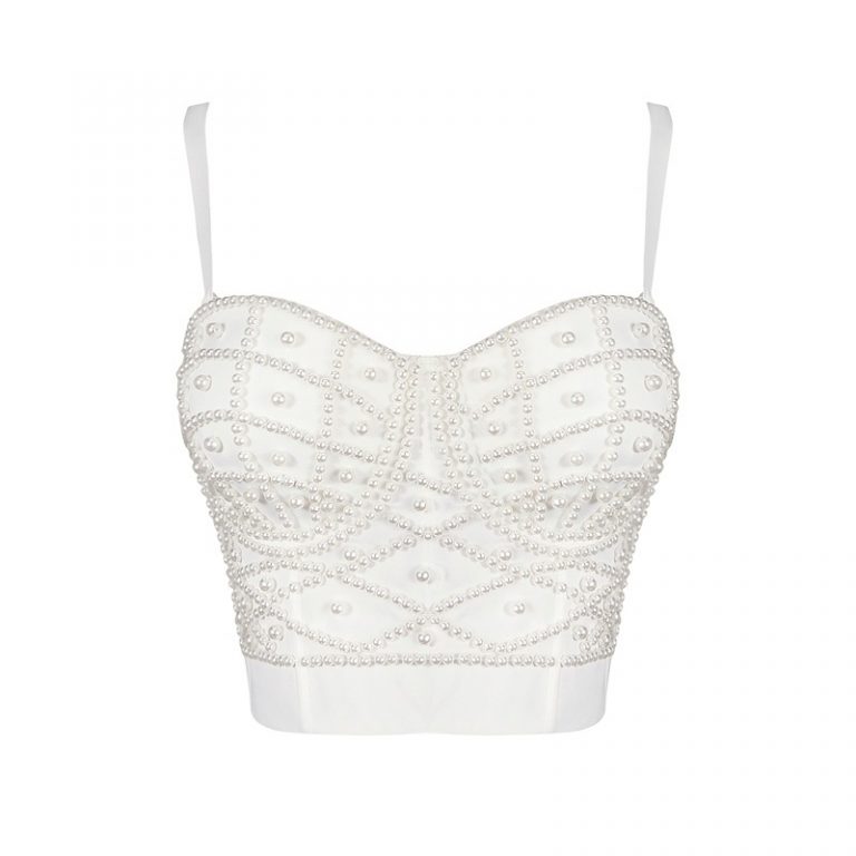 Sexy fashion beading elegant diamond bodycon bandage tops - Power Day Sale