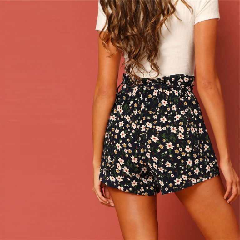 Women Zipper Fly High Waist Casual Shorts - Power Day Sale