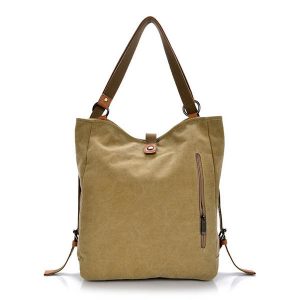 Women Canvas Casual Multi functional Microfiber Leather Large Capacity ...