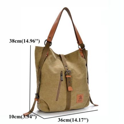 Women Canvas Casual Multi functional Microfiber Leather Large Capacity ...