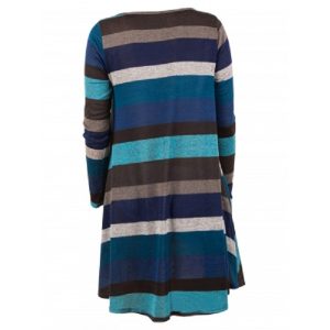Striped Long Sleeve Long line Knitwear - Power Day Sale