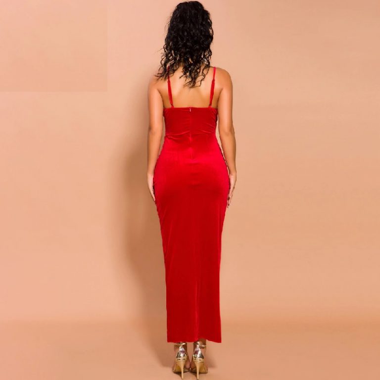 Solid Color Elegant Maxi Dress - Power Day Sale