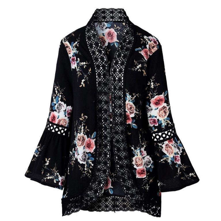 Floral Print Lace Blouse - Power Day Sale