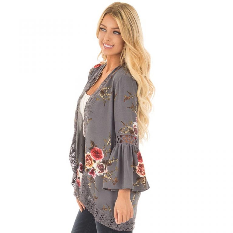 Floral Print Lace Blouse - Power Day Sale