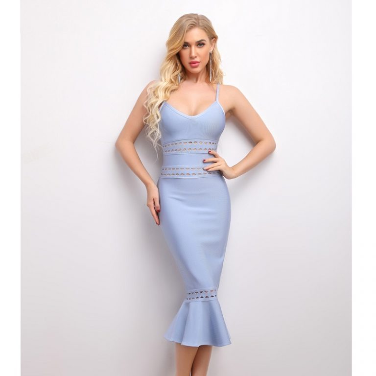 Elegant Mermaid Sleeveless Elastic Bandage Bodycon Dress - Power Day Sale