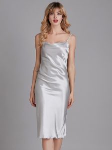 Adjustable Straps Backless Satin Glossy Nightgown - Power Day Sale