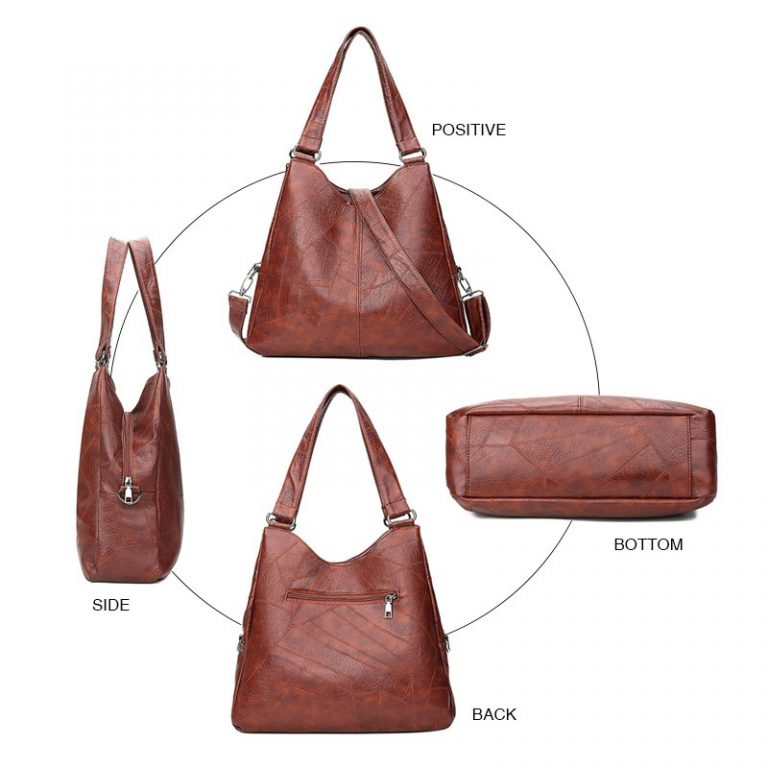 Vintage Leather Designer Large Capacity Tote Luxury Handbags - Power ...