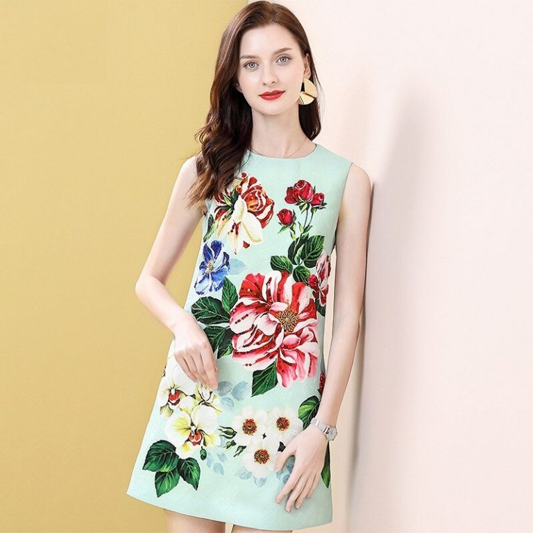 Floral Print Sequin Elegant Fashion Designer Mini Dress - Power Day Sale