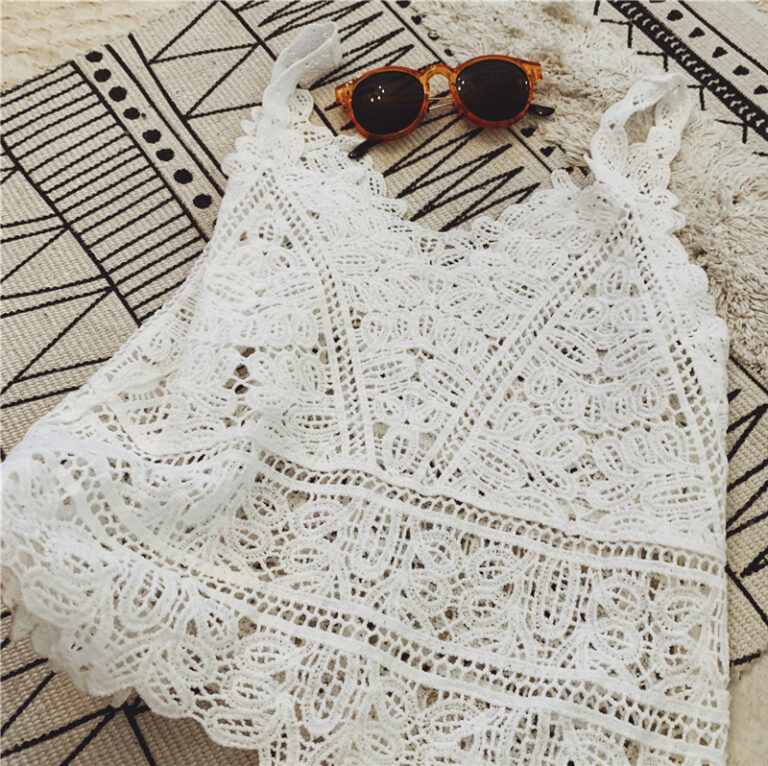 Openwork lace outside wearing knitted boho vest - Power Day Sale