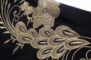 Vintage Short Sleeve Runway Gold Line Embroidery High Quality Dress ...