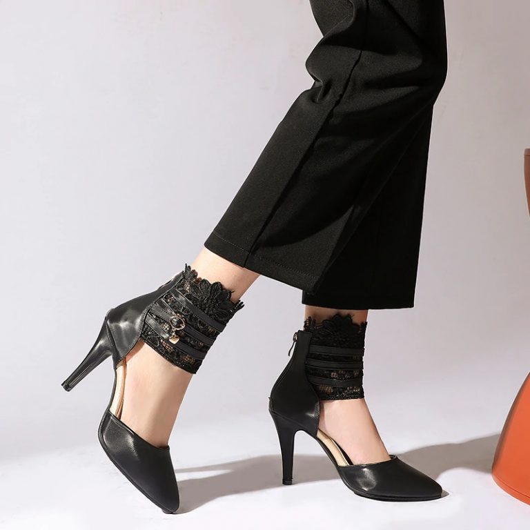 Fashion Ankle Wrap Lace High Heels Sandals - Power Day Sale