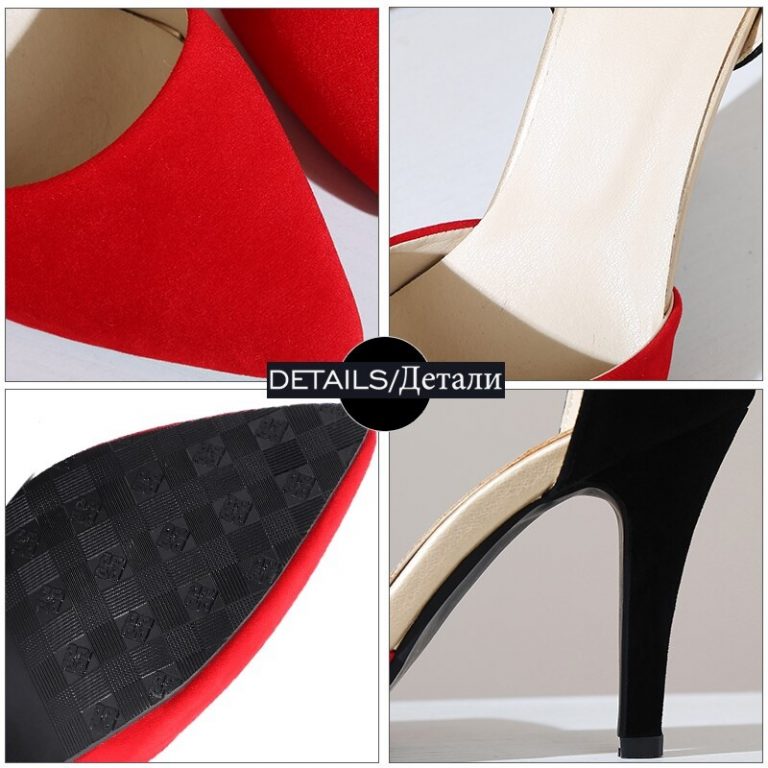Pointed Toe Mixed Color High Heels Sandals - Power Day Sale