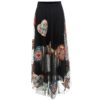 luxury Beaded Applique Flocking Dot Long Tulle Maxi Skirt - Power Day Sale