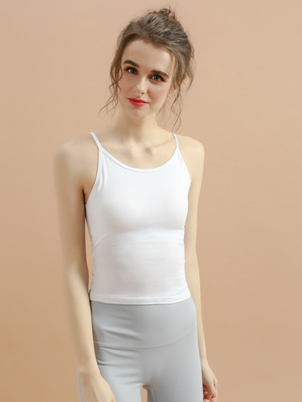 Padded Backless Spaghetti Strap Yoga Cami Top - Power Day Sale