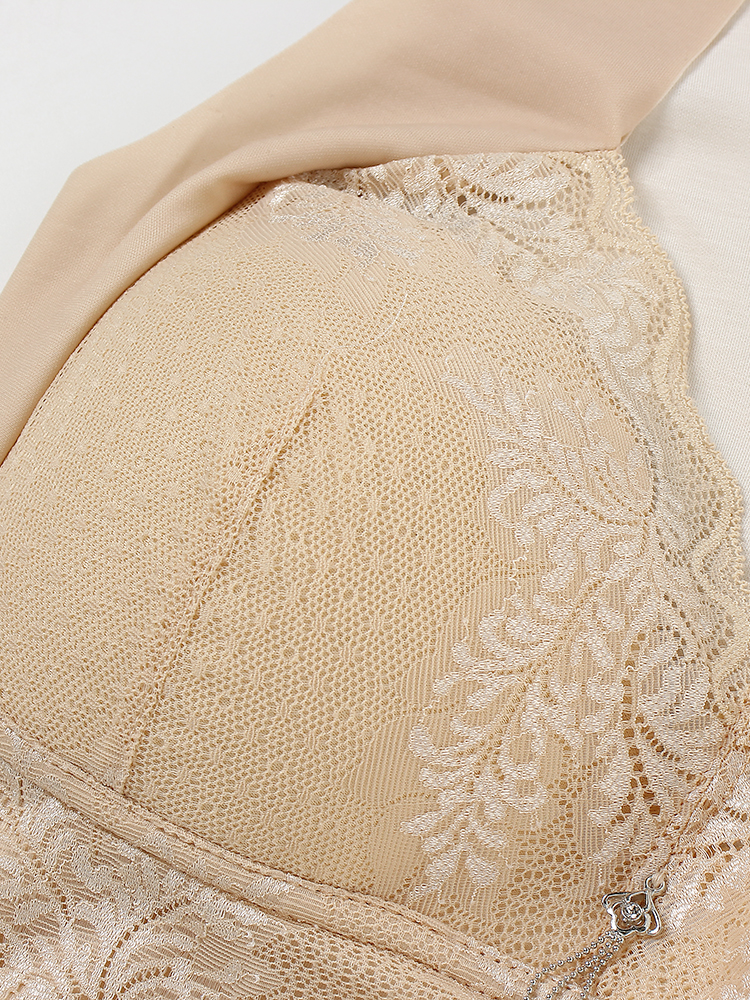 Wireless Lace Mesh Seamless Transparent Gather Bra - Power Day Sale