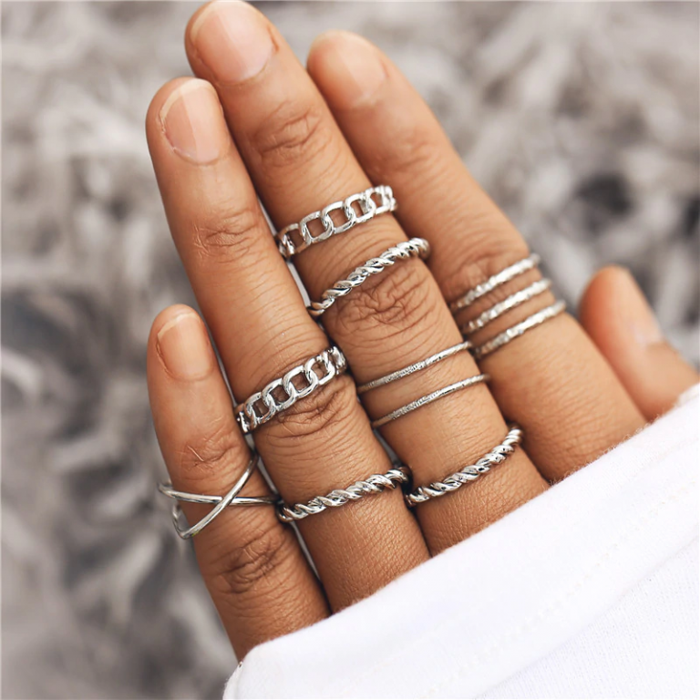 Geometric Cross Multilayer Rings Set - Power Day Sale