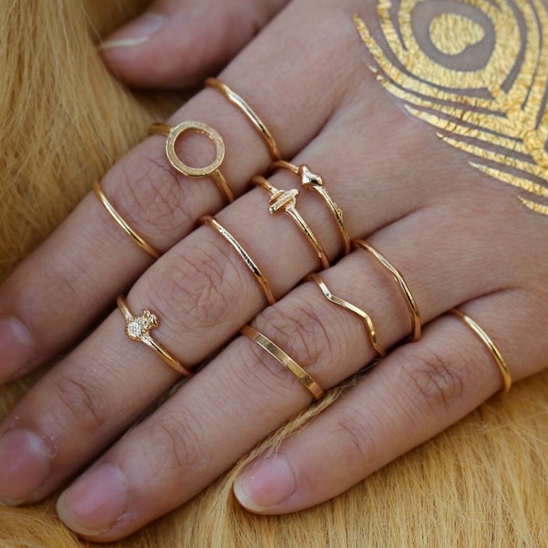 Geometric Cross Multilayer Rings Set - Power Day Sale