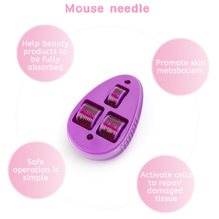 3 In 1 Mouse Shape Micro Needles Facial Derma Roller - Power Day Sale