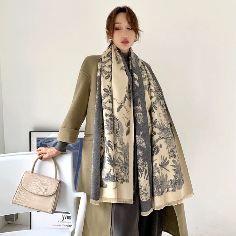 Design Print Cashmere Thick Warm Stole - Power Day Sale