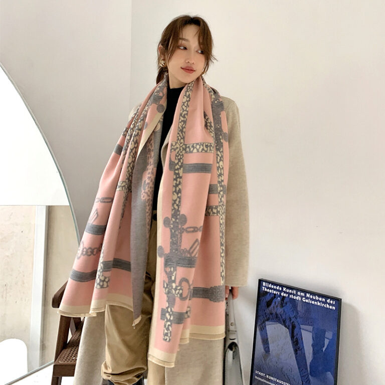Luxury Chain Print Thick Warm Stole - Power Day Sale