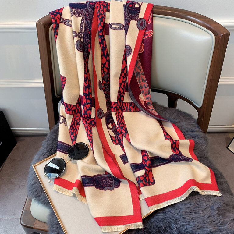 Luxury Chain Print Thick Warm Stole - Power Day Sale