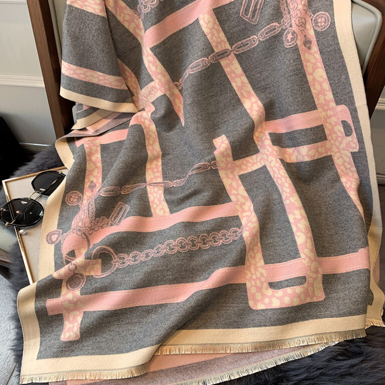Luxury Chain Print Thick Warm Stole - Power Day Sale