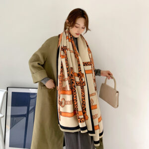 Luxury Chain Print Thick Warm Stole - Power Day Sale