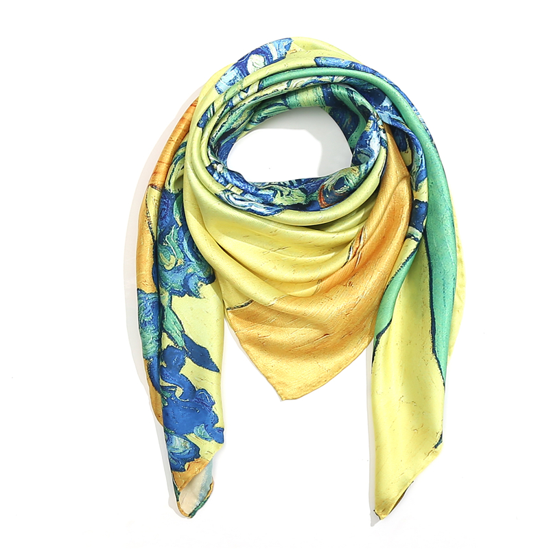 Pattern Twill Silk Square Scarf - Power Day Sale