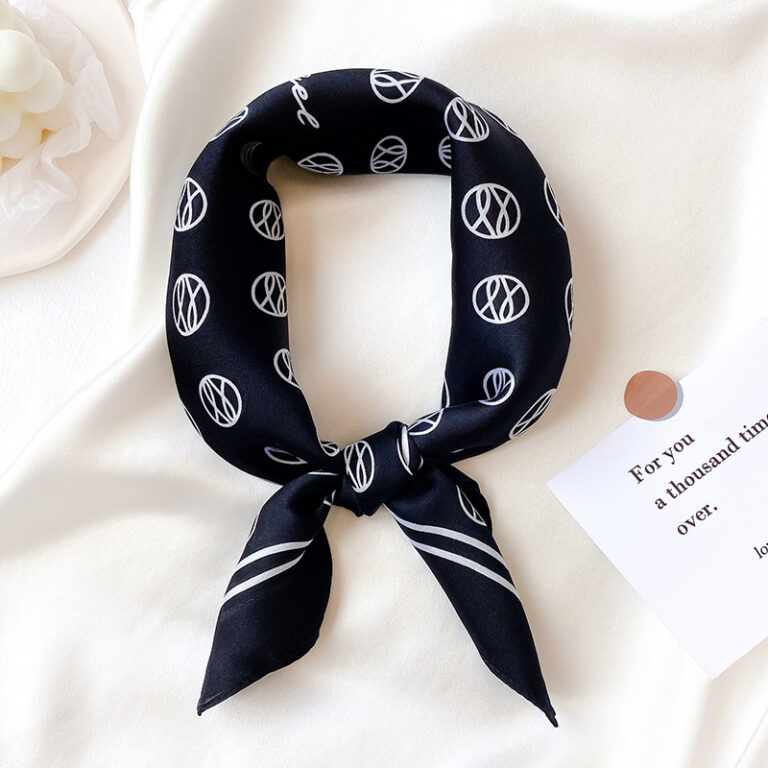 Printed Real Silk Small Square Neck Scarf - Power Day Sale