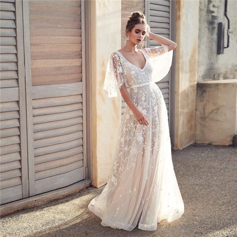 Fashion Lace Deep V Backless Evening Dress - Power Day Sale