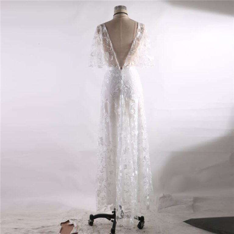 Fashion Lace Deep V Backless Evening Dress - Power Day Sale