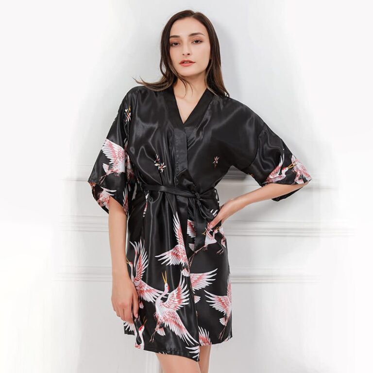 Sexy Graphic Printing Short Night-robe - Power Day Sale