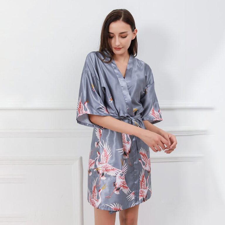 Sexy Graphic Printing Short Night-robe - Power Day Sale
