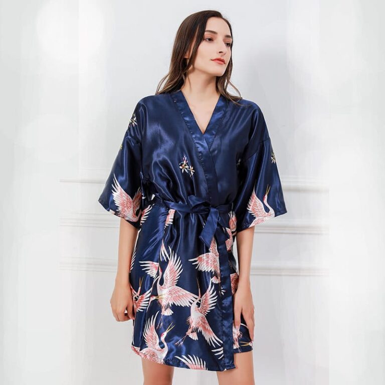 Sexy Graphic Printing Short Night-robe - Power Day Sale