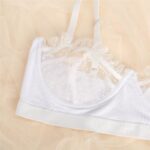 Polka Dot Lace Patchwork Mesh Bra Set - Power Day Sale