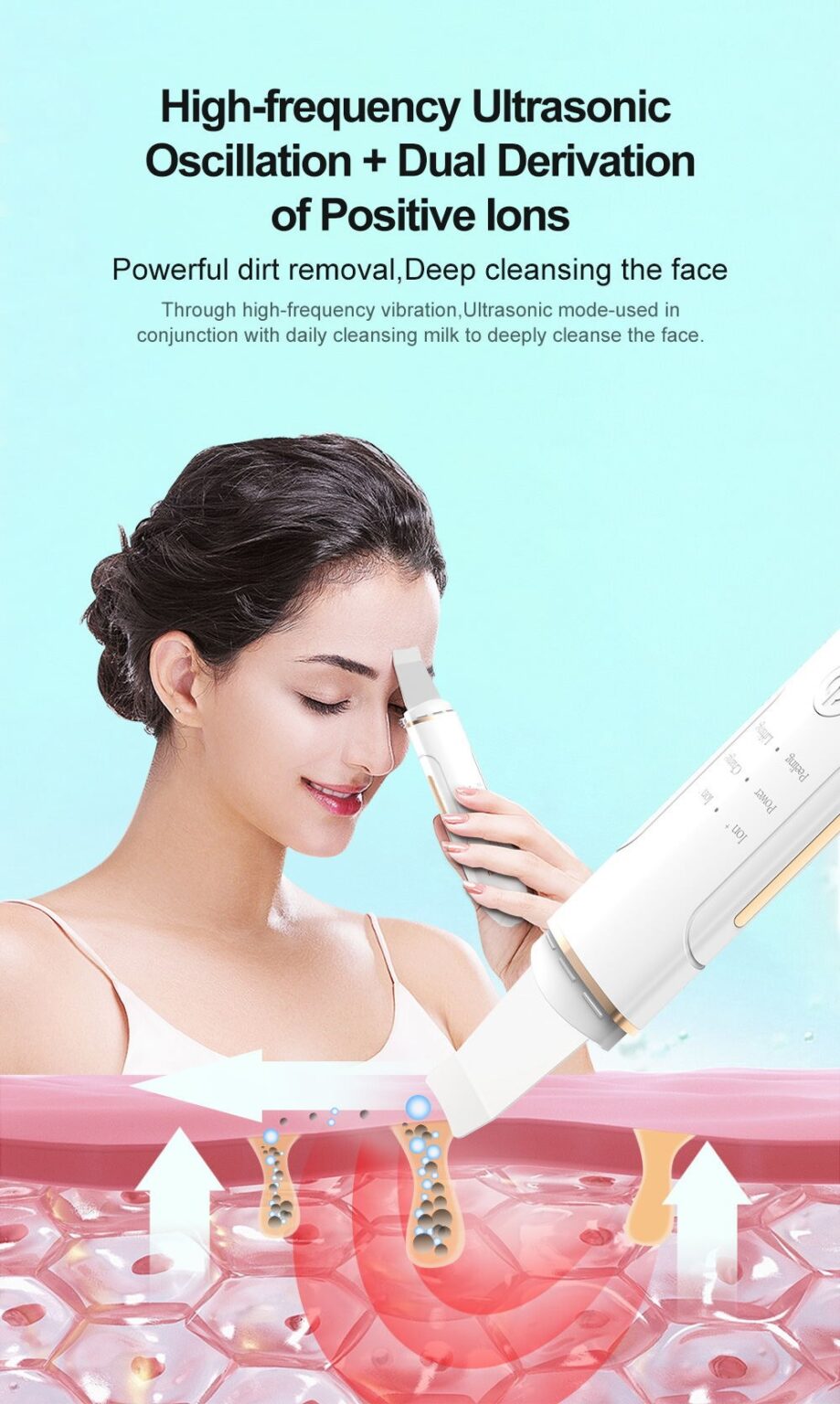 Ultrasonic Skin Scrubber Deep Face Cleaning Machine - Power Day Sale