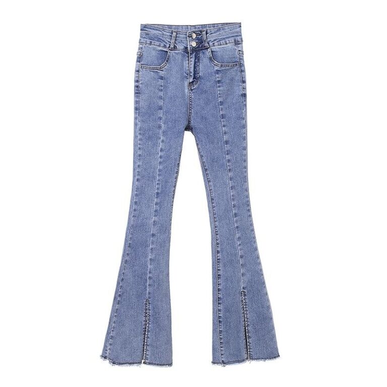 Casual Cotton Wide Leg Full Length Bottom Stretch Jeans - Power Day Sale