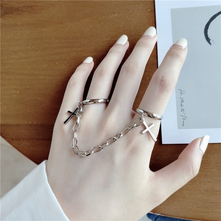 Adjustable Cross Chain Ring Set - Power Day Sale