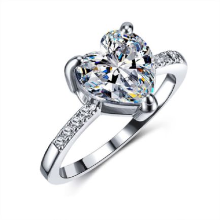 Luxury Crystal Heart Engagement Ring - Power Day Sale