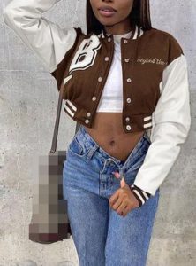 Cropped Varsity Jacket - Power Day Sale