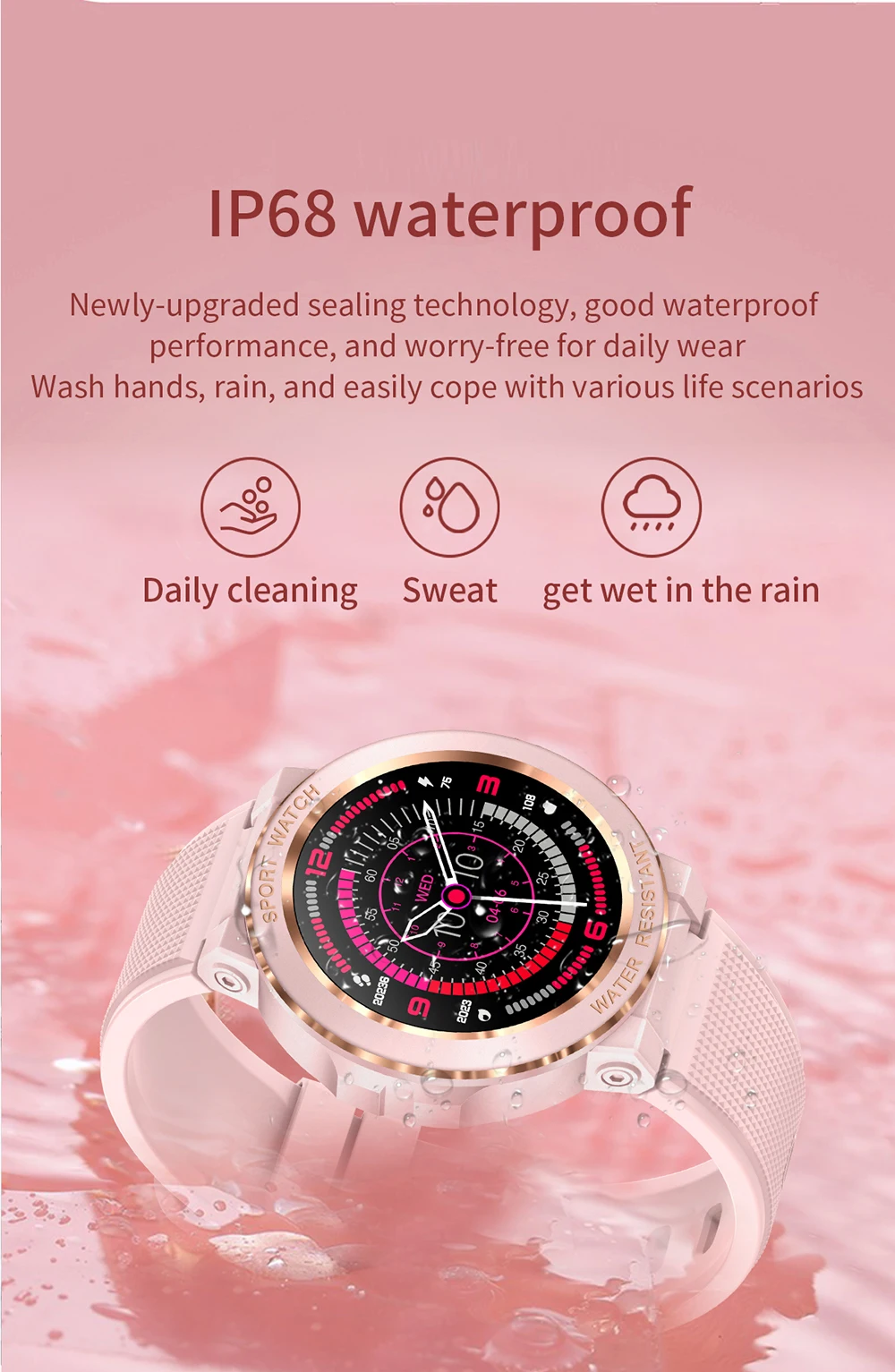 Bluetooth Call IP68 Waterproof Health Monitoring for IOS Android ...
